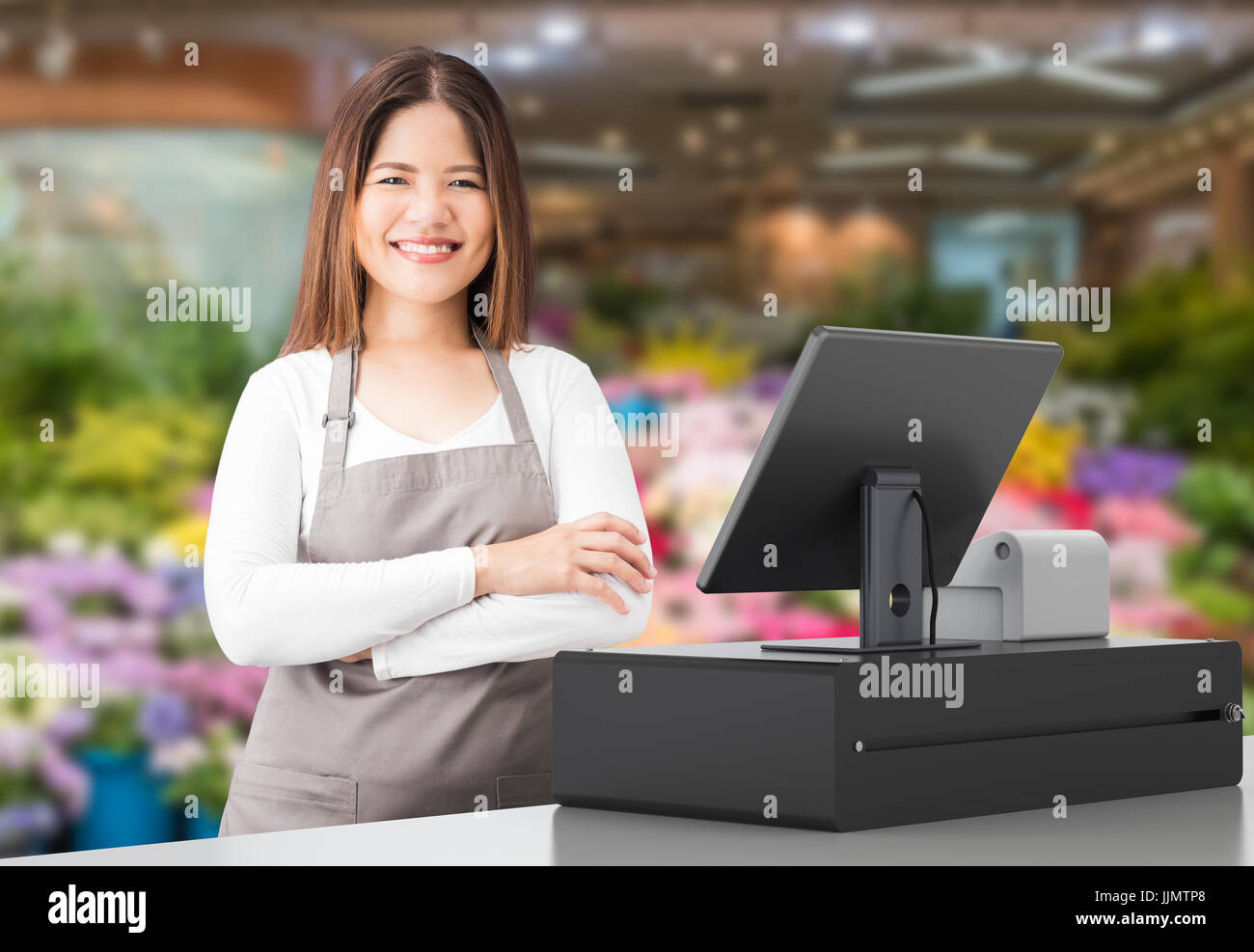 Cashier employee worker hi-res stock photography and images - Alamy