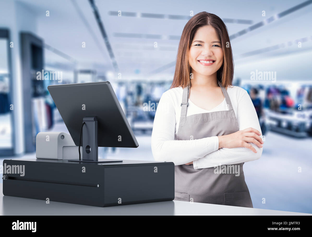 Cashier employee worker hi-res stock photography and images - Alamy
