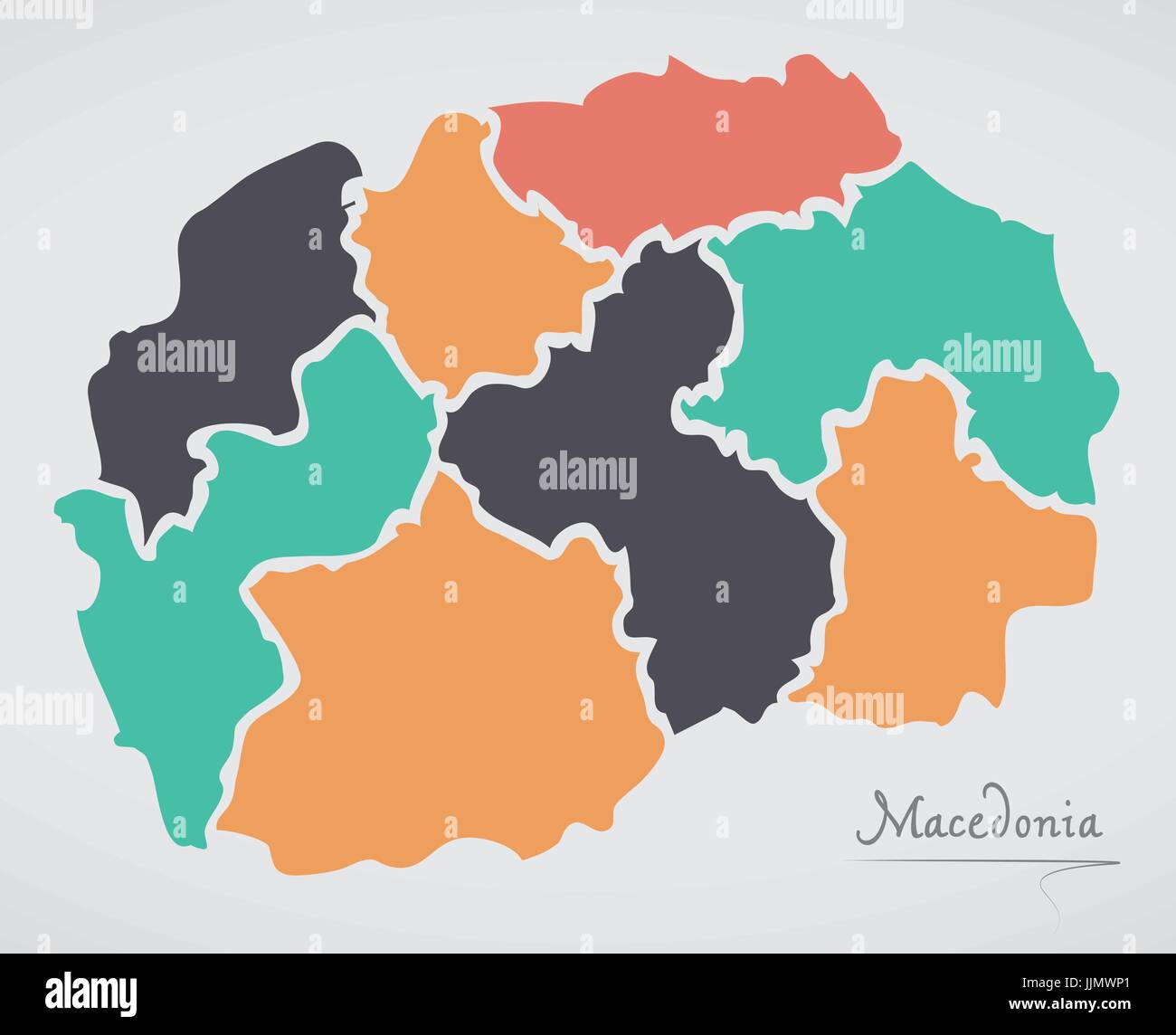 Macedonia map hi-res stock photography and images - Alamy