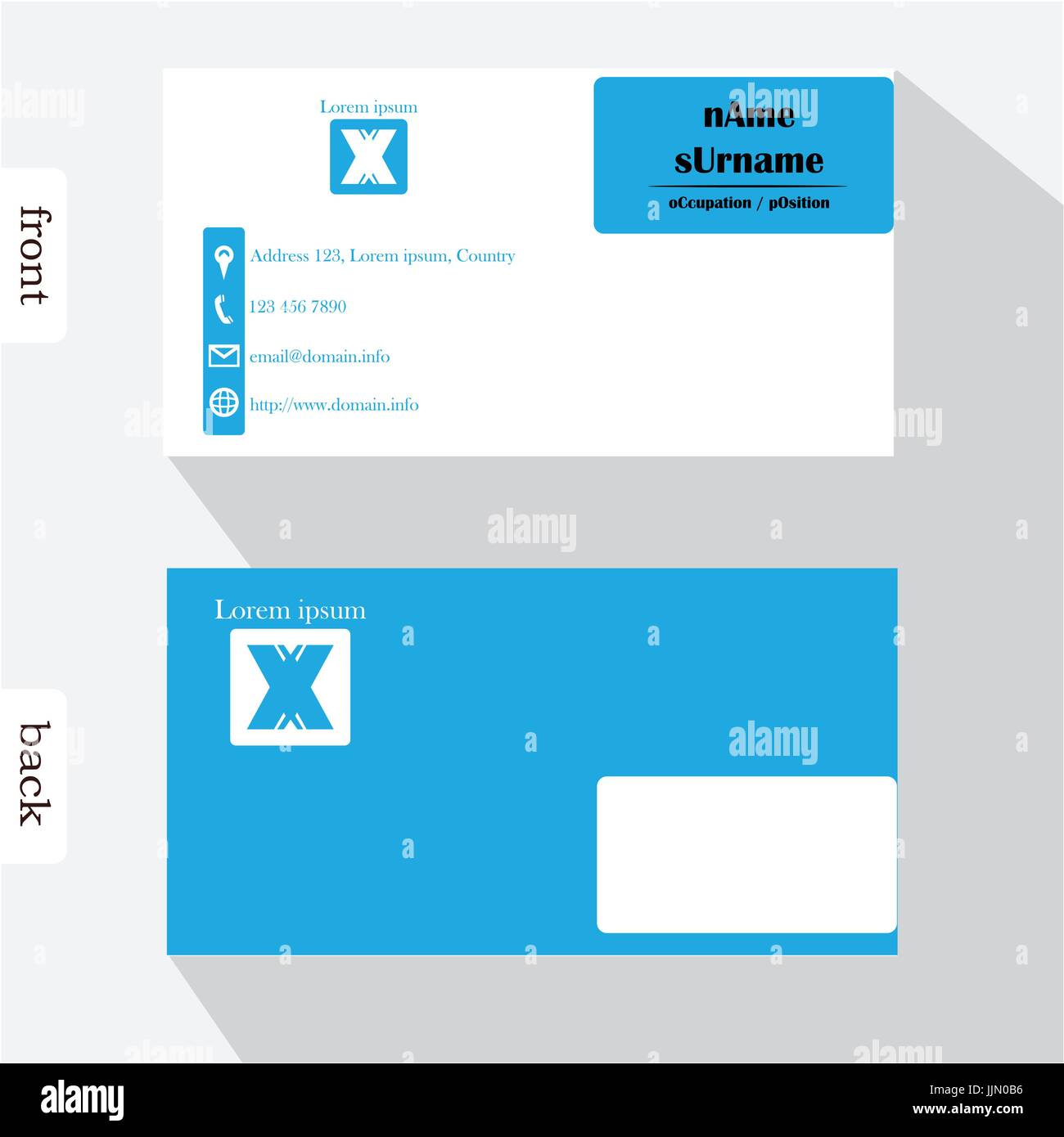 Vector design modern creative business card template. Show front and ...