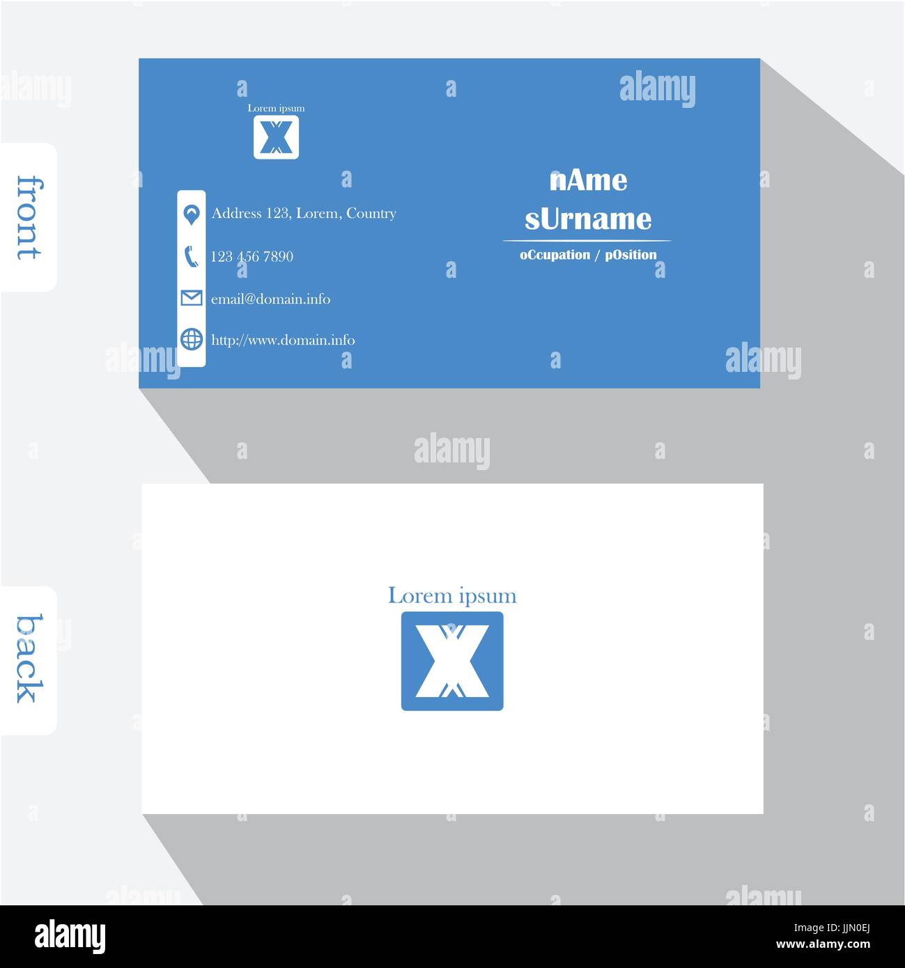 Vector design modern creative business card template. Show front and ...