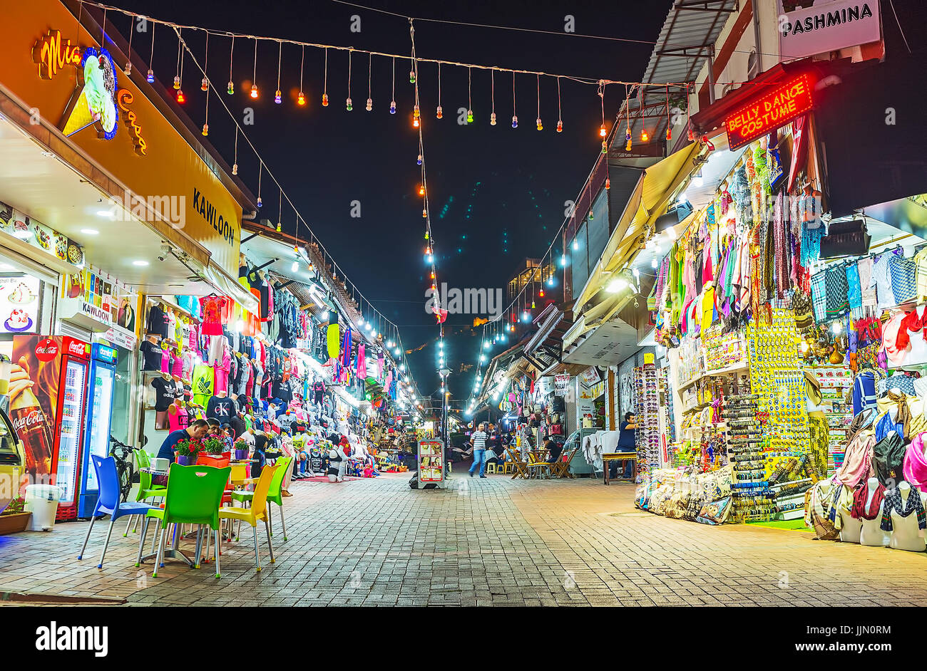 ALANYA, TURKEY - MAY 8, 2017: The Grand Bazaar attracts the tourists ...