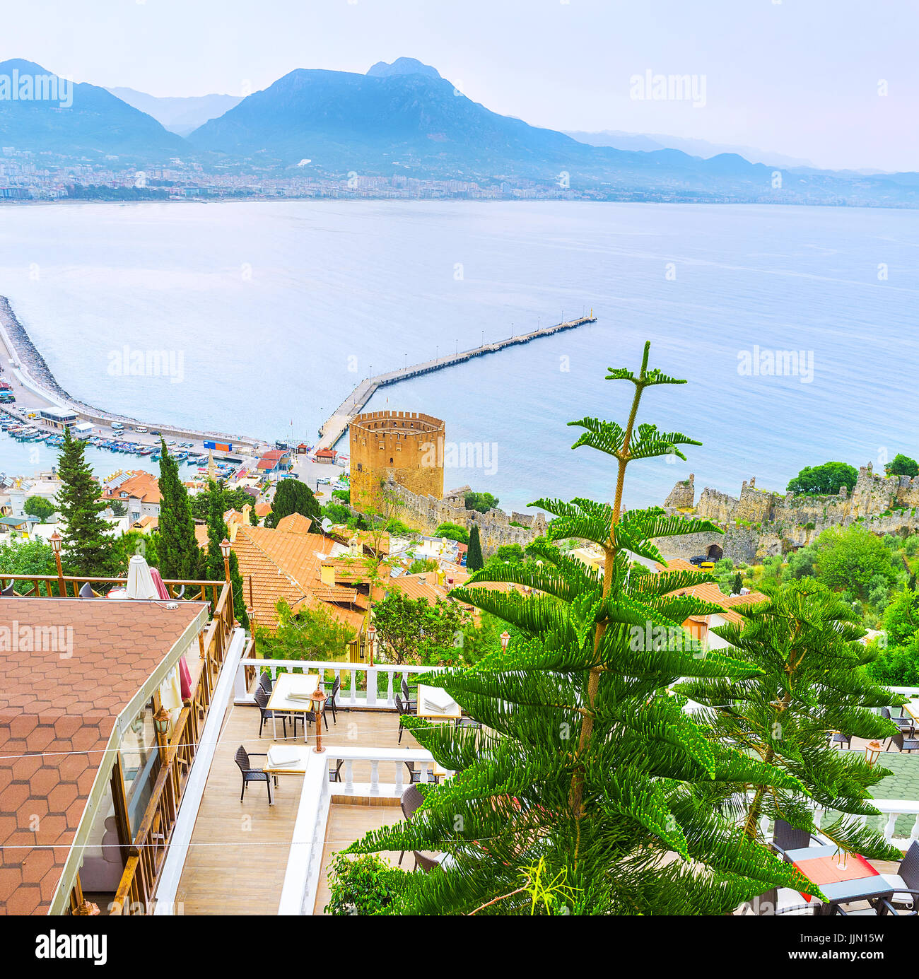 The hill on Alanya peninsula is the perfect place to enjoy the scenic ...