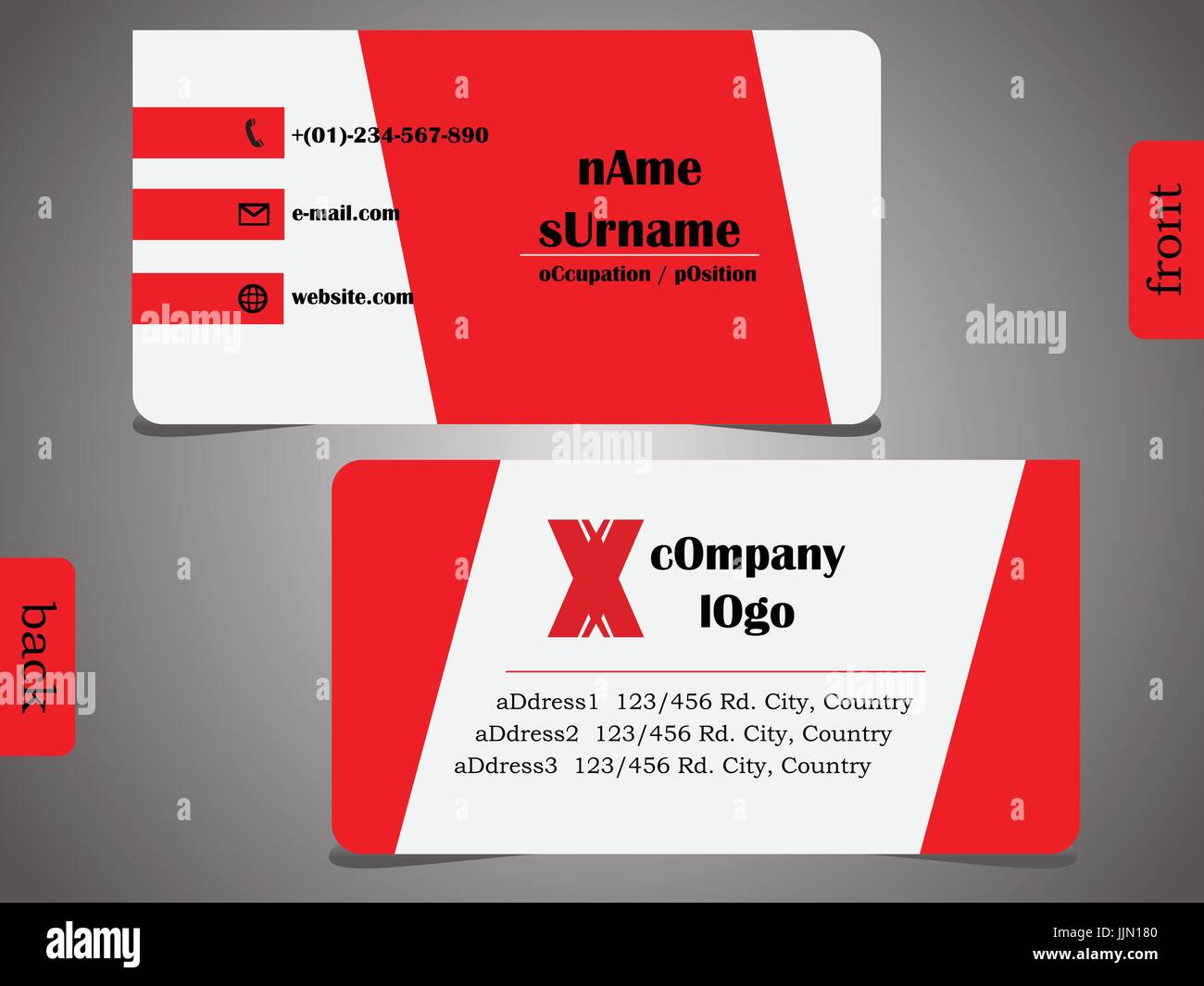 Design Modern Creative and Clean Template. Show front and back of card ...