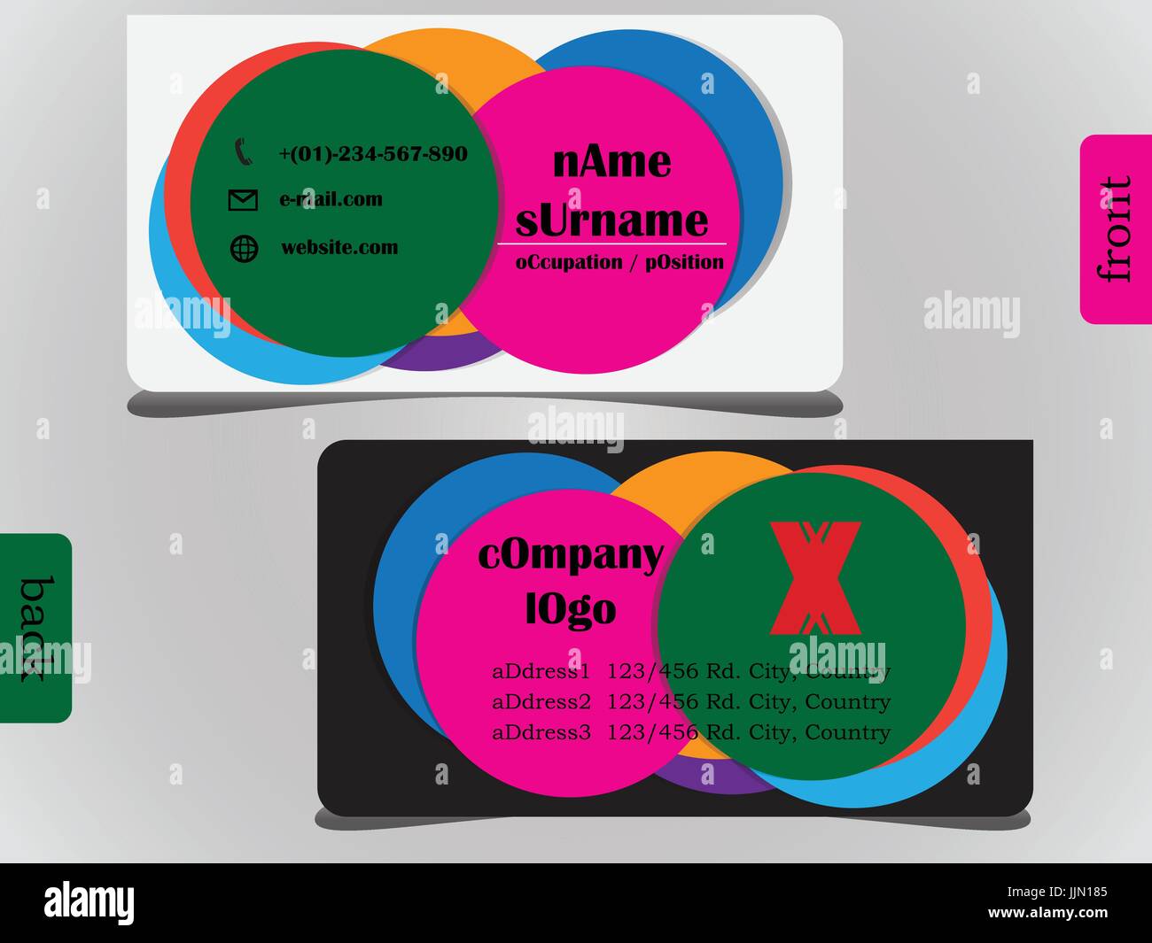 Design Modern Creative and Clean Template. Show front and back of card ...