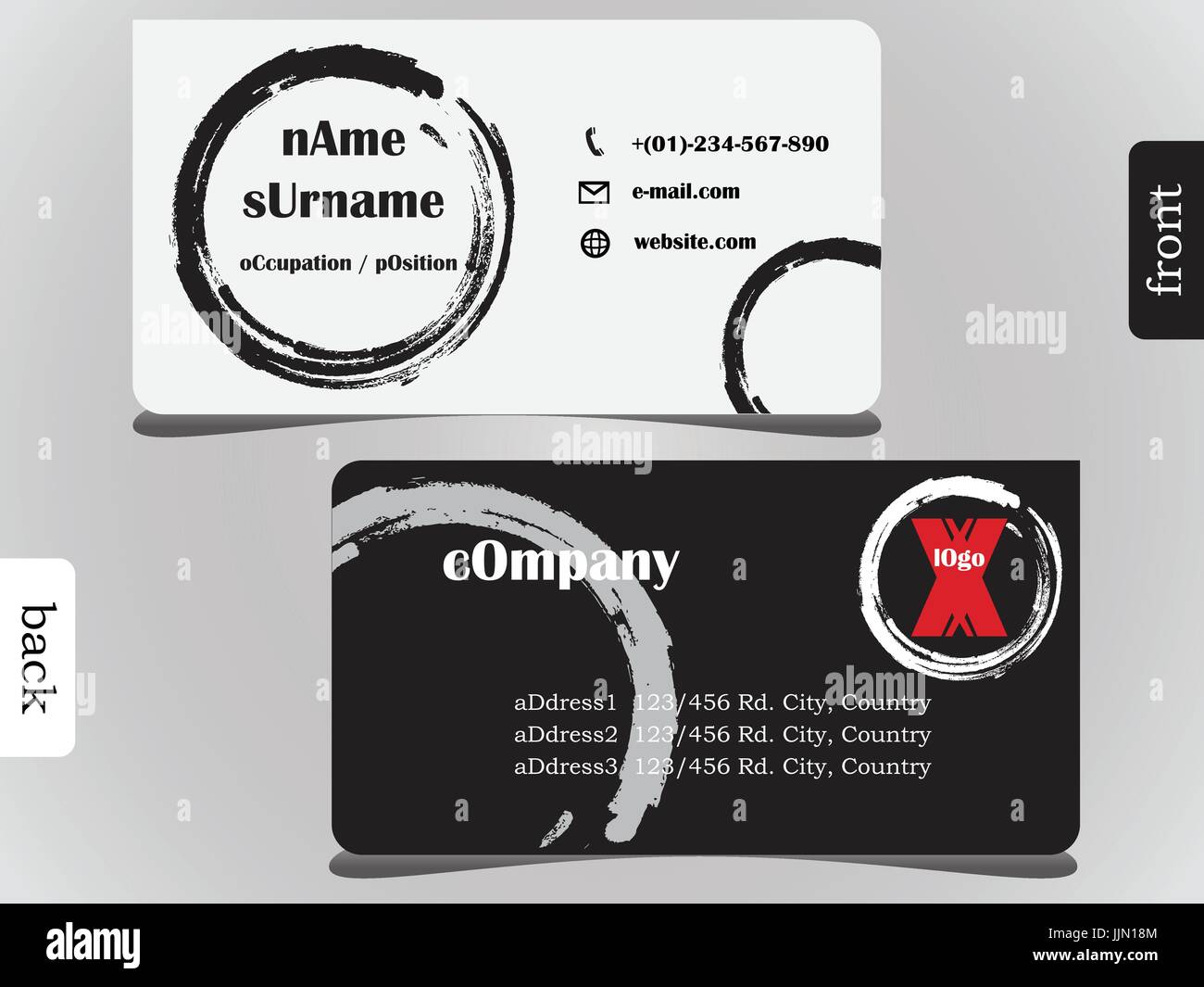 Design Modern Creative and Clean Template. Show front and back of card ...