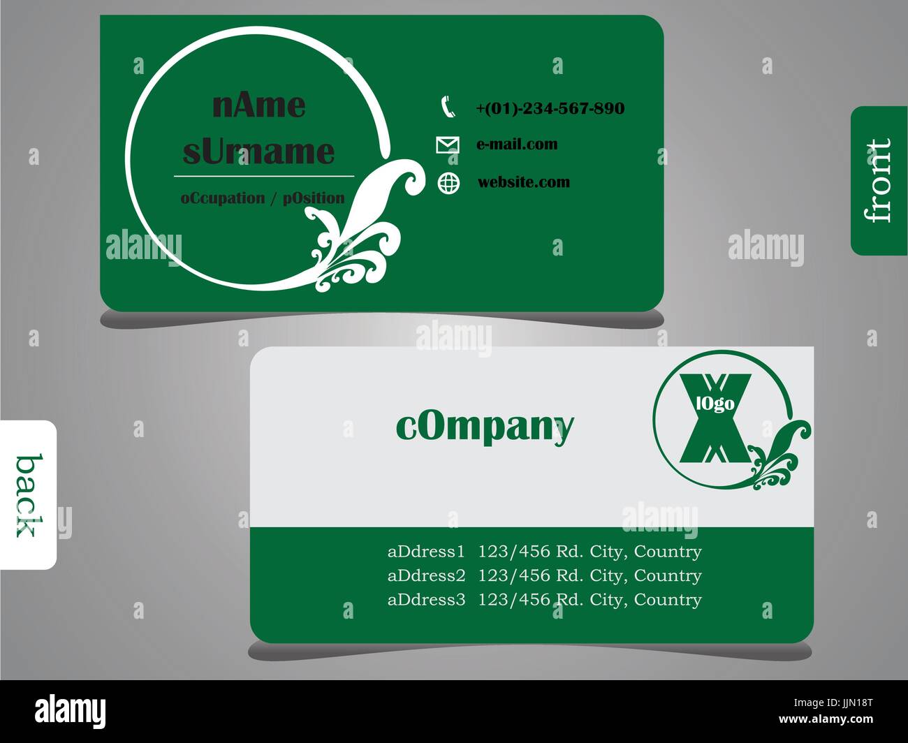 Design Modern Creative and Clean Template. Show front and back of card ...
