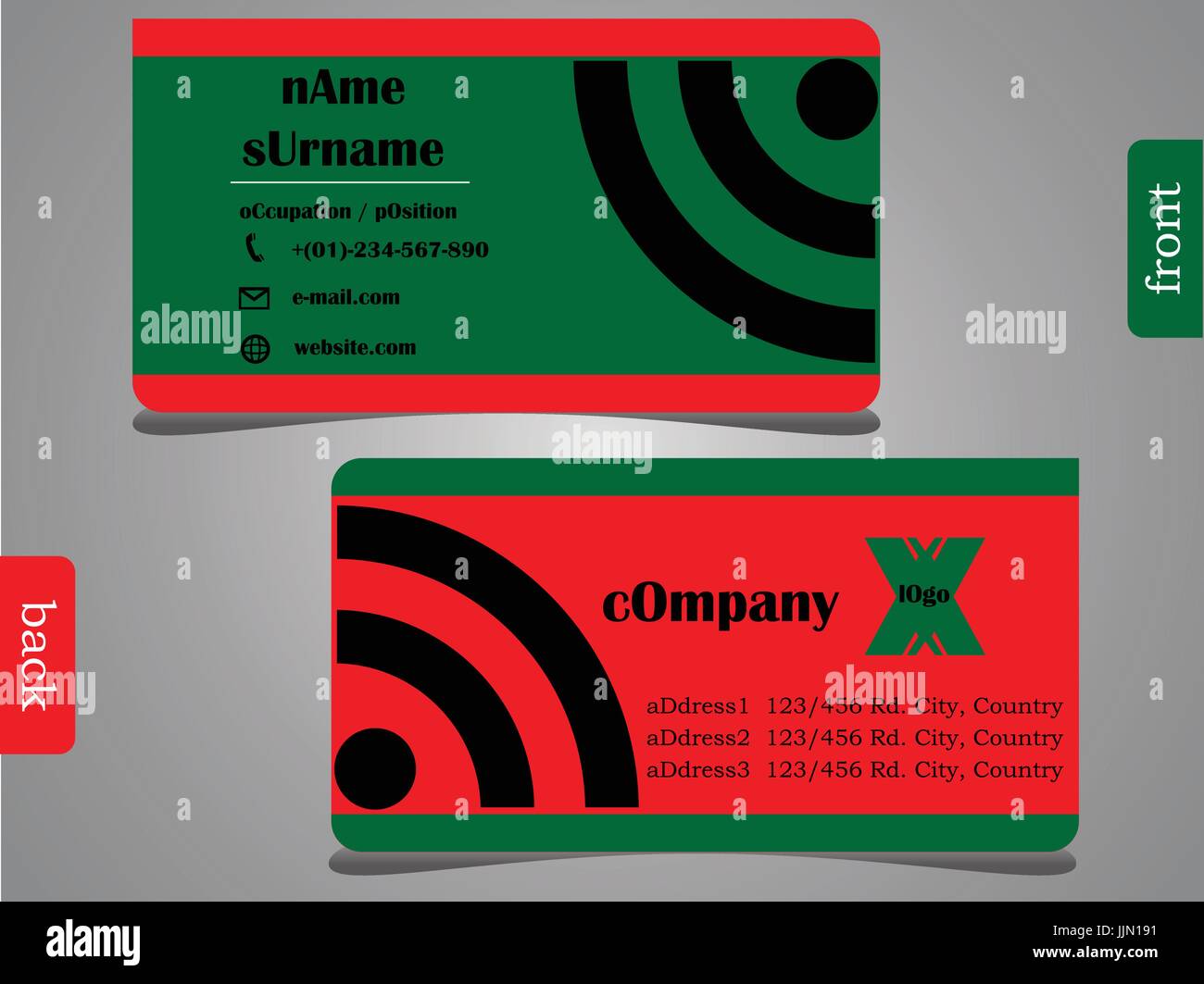 Design Modern Creative and Clean Template. Show front and back of card ...