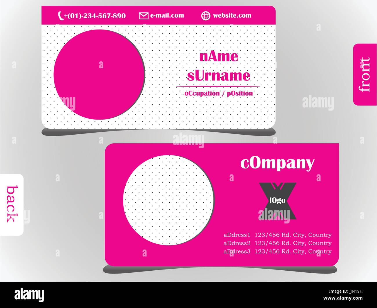 Design Modern Creative and Clean Template. Show front and back of card ...