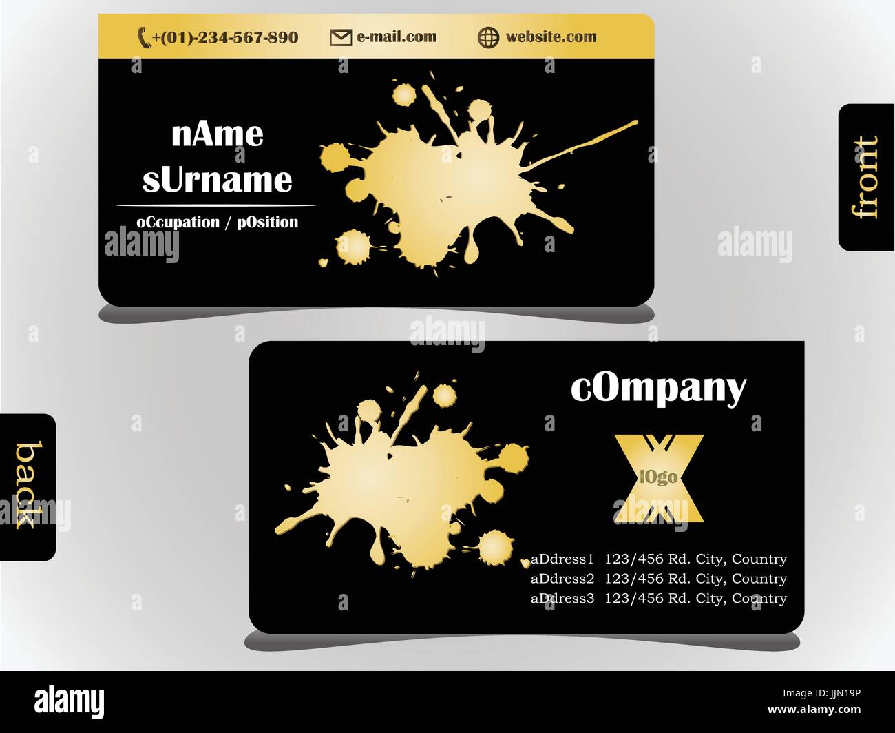 Design Modern Creative and Clean Template. Show front and back of card ...
