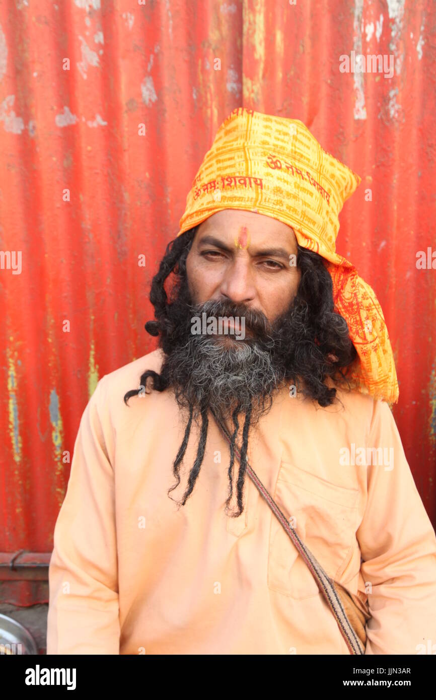 Indian Baba, Swami, Sadhu, Holy Man and Pilgrim, Saddhu in front of ...