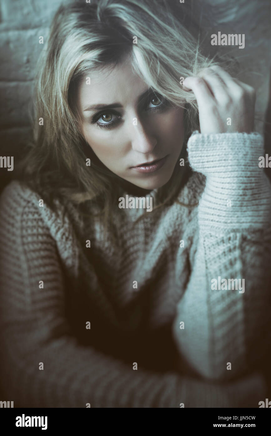 Moody female portrait hi-res stock photography and images - Alamy