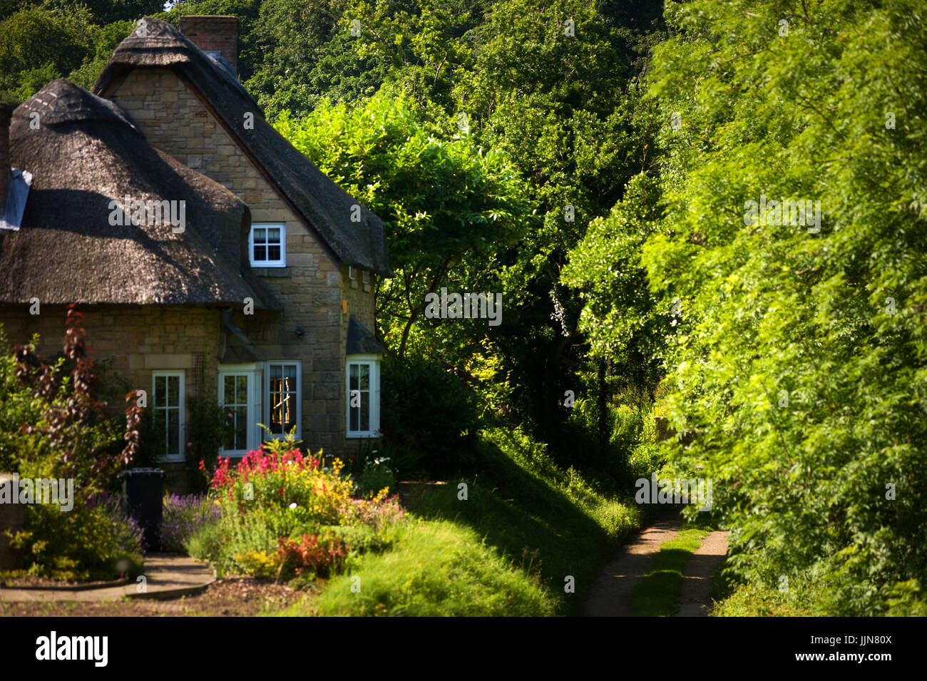 Mitford village, Northumberland Stock Photo - Alamy