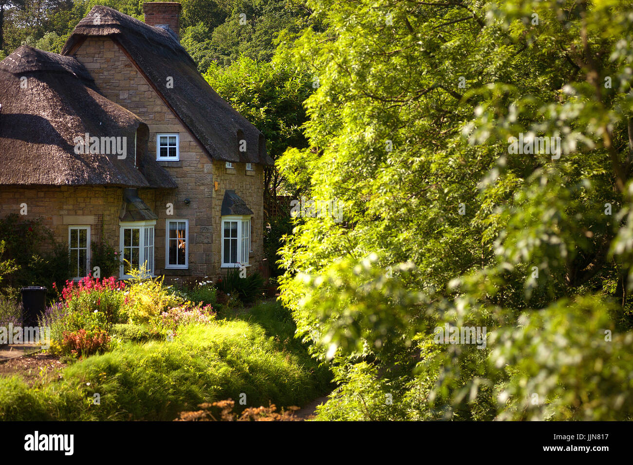 Mitford village, Northumberland Stock Photo - Alamy