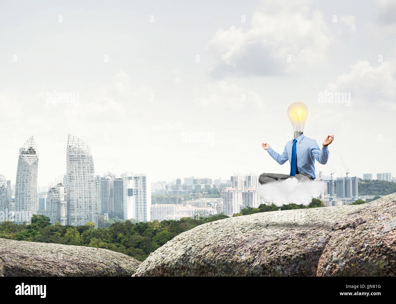 Businessman relaxing and waiting for inspiration Stock Photo - Alamy