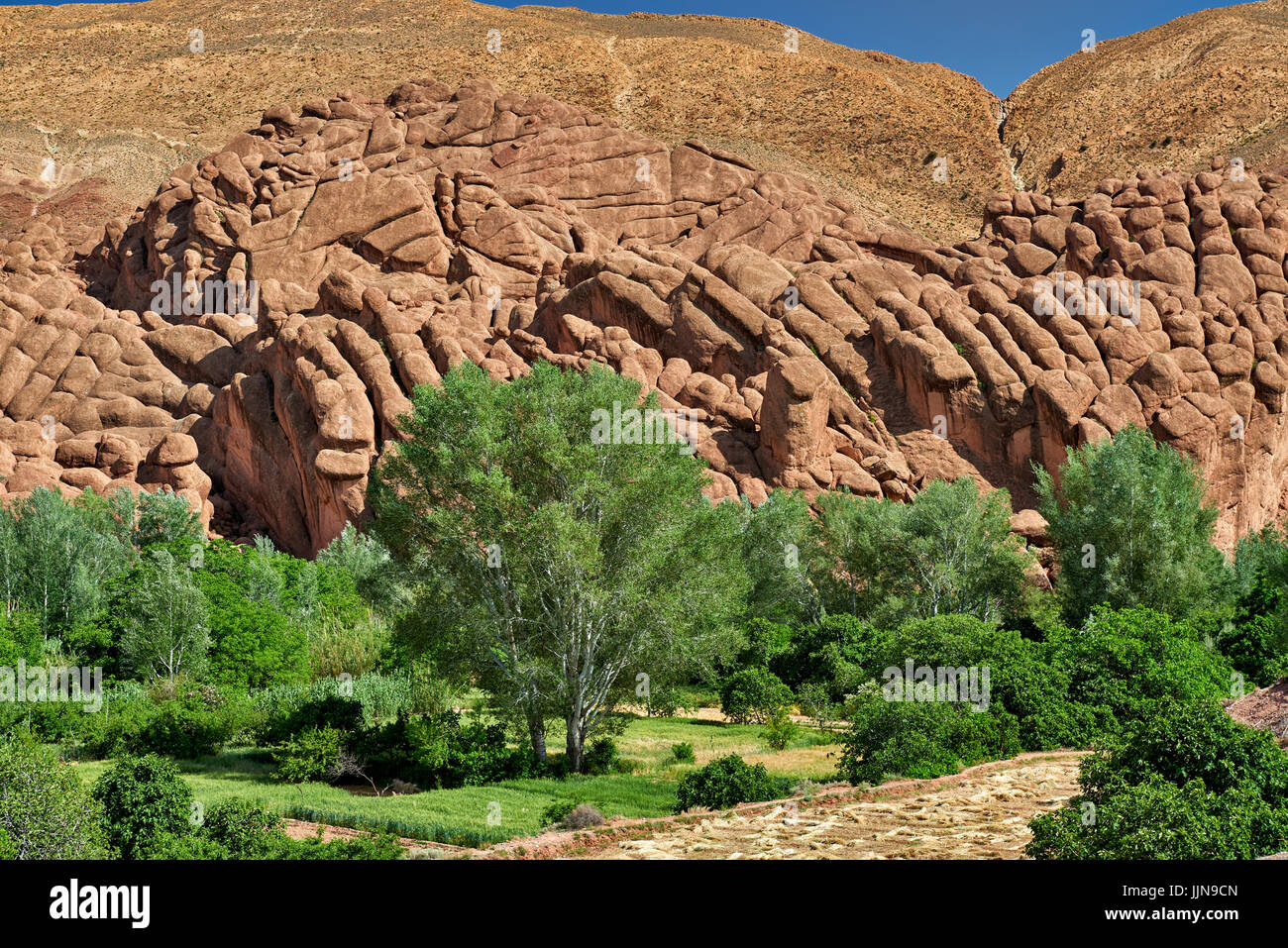 spectacular rock landscape of High Atlas mountain range in Ait Ouglif ...