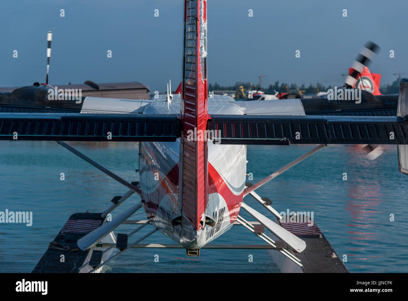 A seaplane begins to taxi towards the take-off area at the Seaplane ...