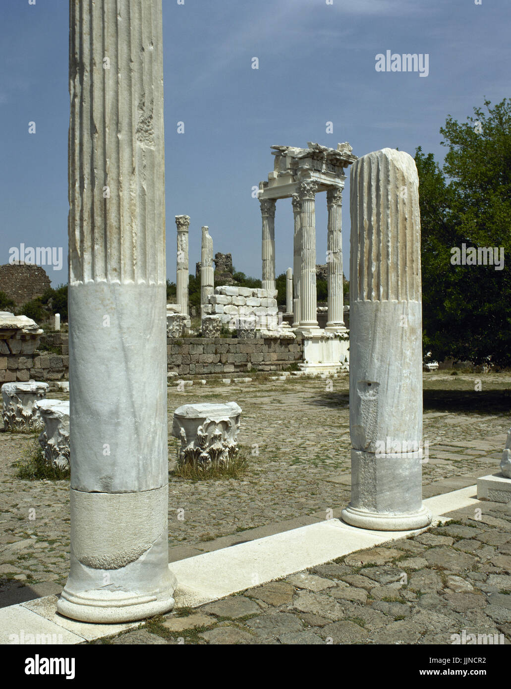 Turkey. Pergamon. Ancient Greek city in Aeolis. The Temple of Trajan on ...