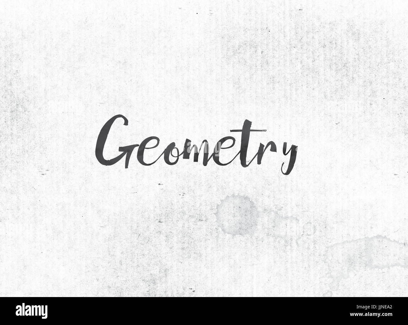The word Geometry concept and theme painted in black ink on a ...