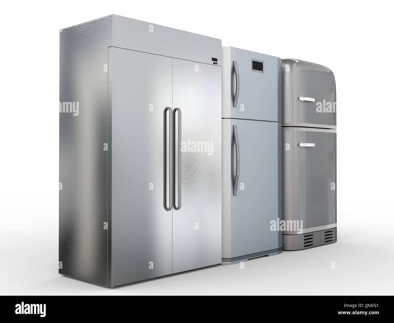Stainless steel fridges hi-res stock photography and images - Alamy