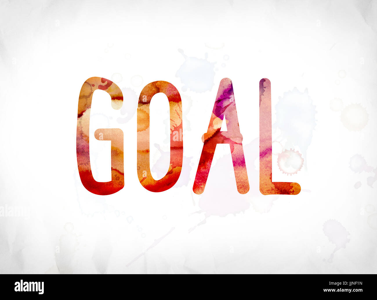 The word Goal concept and theme painted in colorful watercolors on a ...