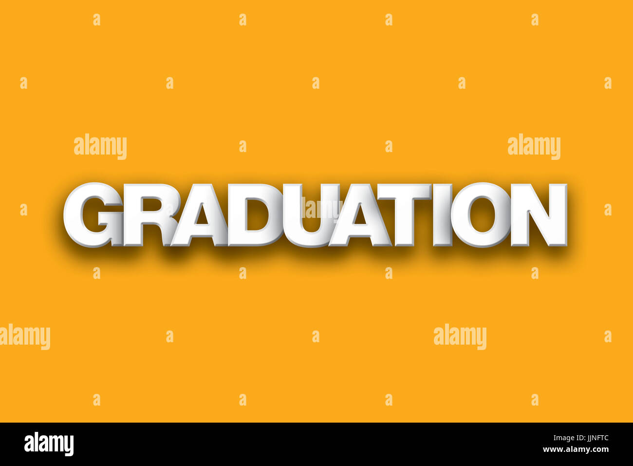 The word Graduation concept written in white type on a colorful ...
