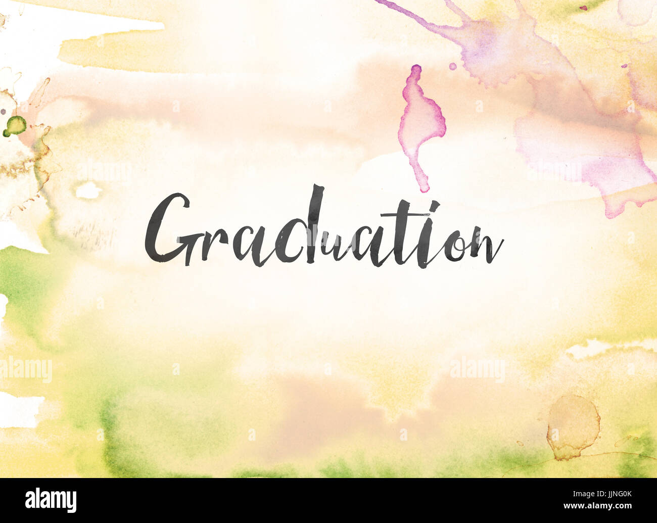 The word Graduation concept and theme written in black ink on a ...
