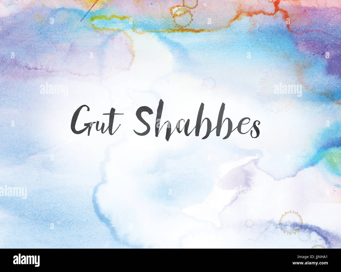 The words Gut Shabbes concept and theme written in black ink on a ...