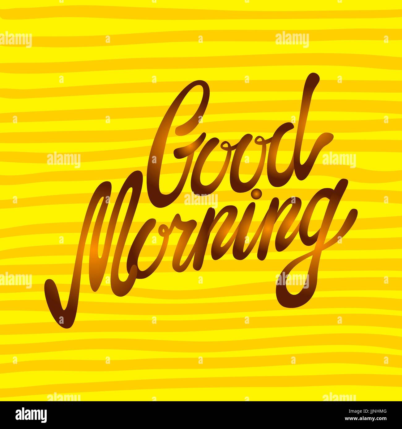 Good morning word written in calligraphy style. Handwritten script ...