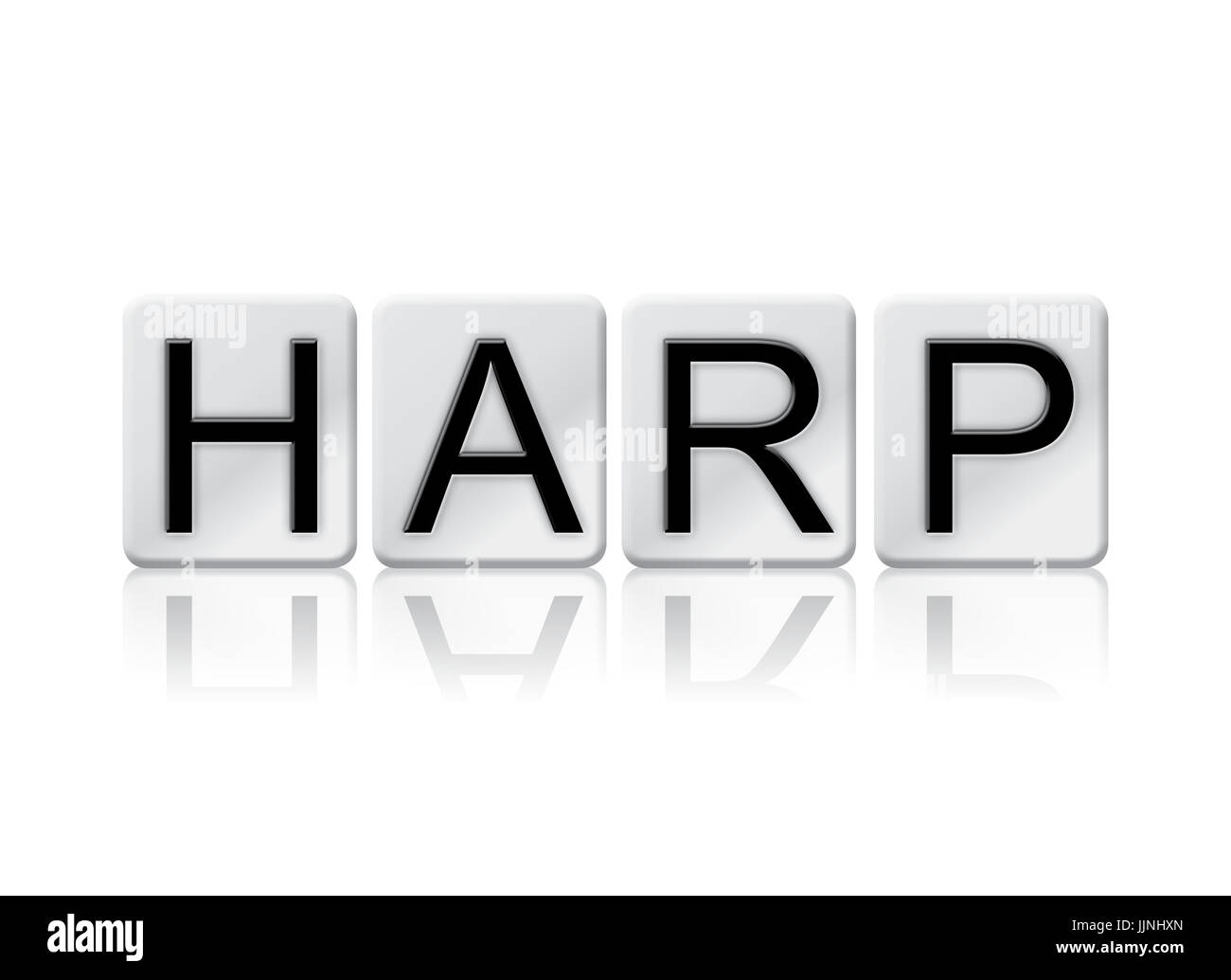 The word Harp concept and theme written in white tiles and isolated on ...