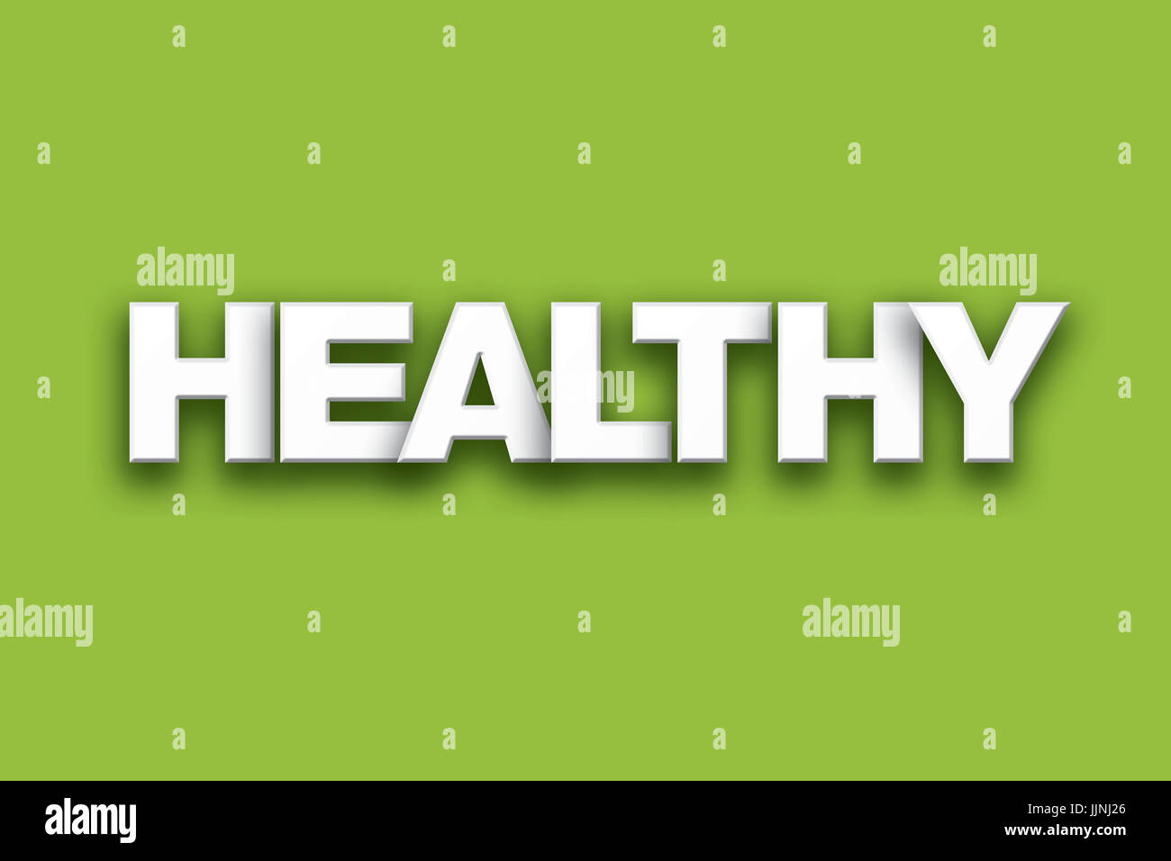 The word Healthy concept written in white type on a colorful background ...