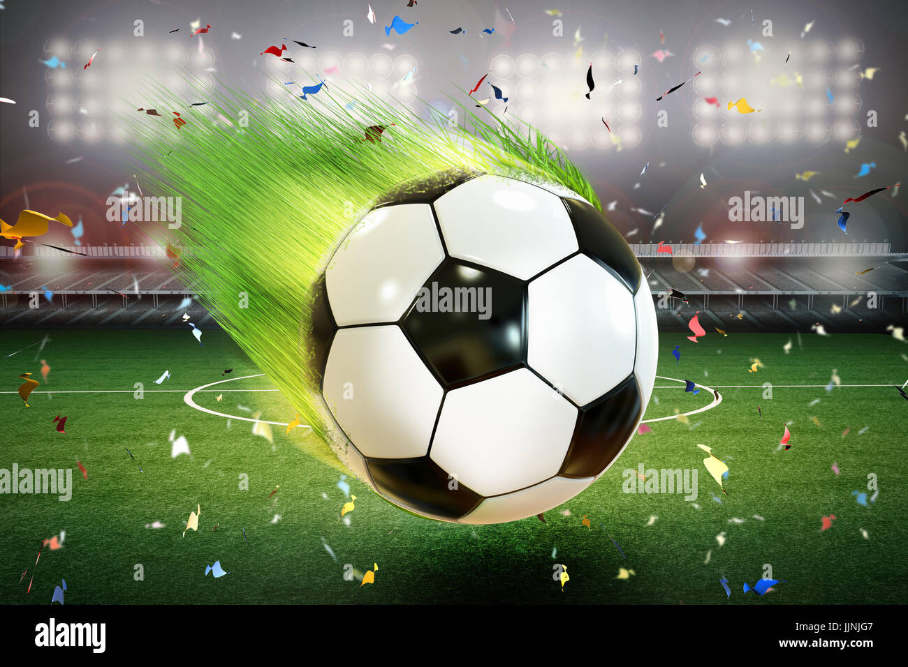 3d rendering soccer ball with motion line Stock Photo - Alamy