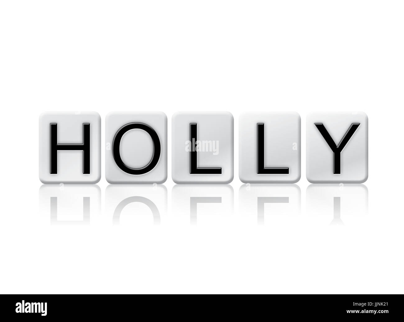 The word Holly concept and theme written in white tiles and isolated on ...