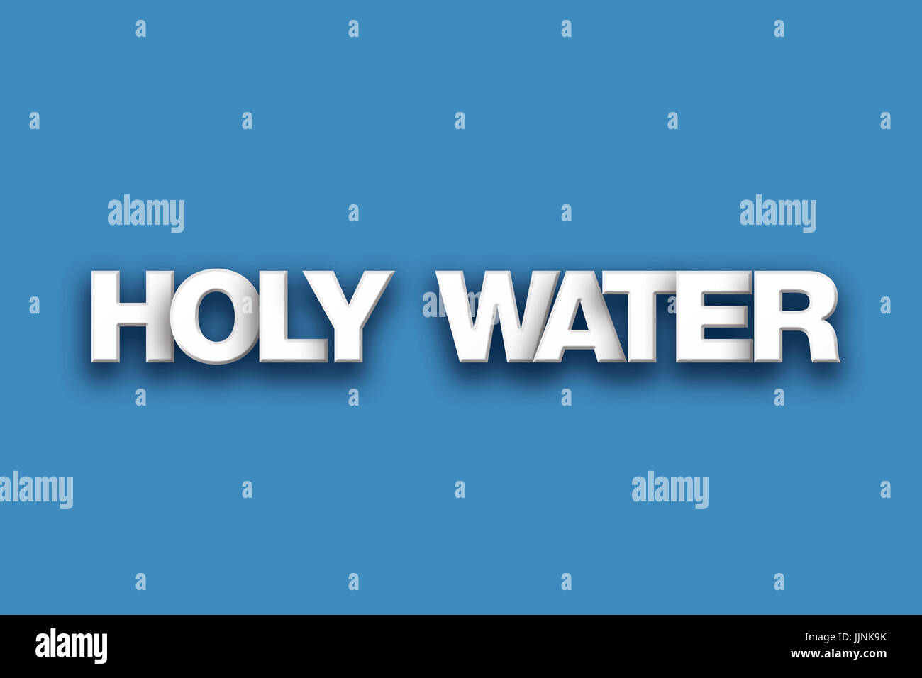The words Holy Water concept written in white type on a colorful ...