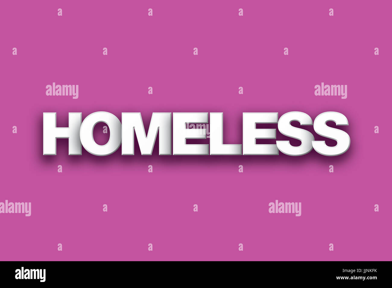 The word Homeless concept written in white type on a colorful ...