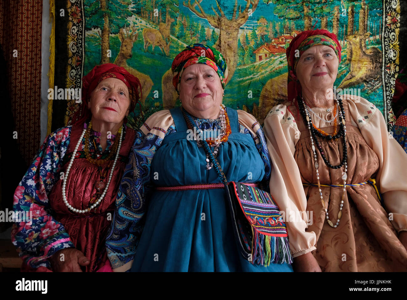 Ancient Russian Women Traditional Russian Tribes In Hand Colored