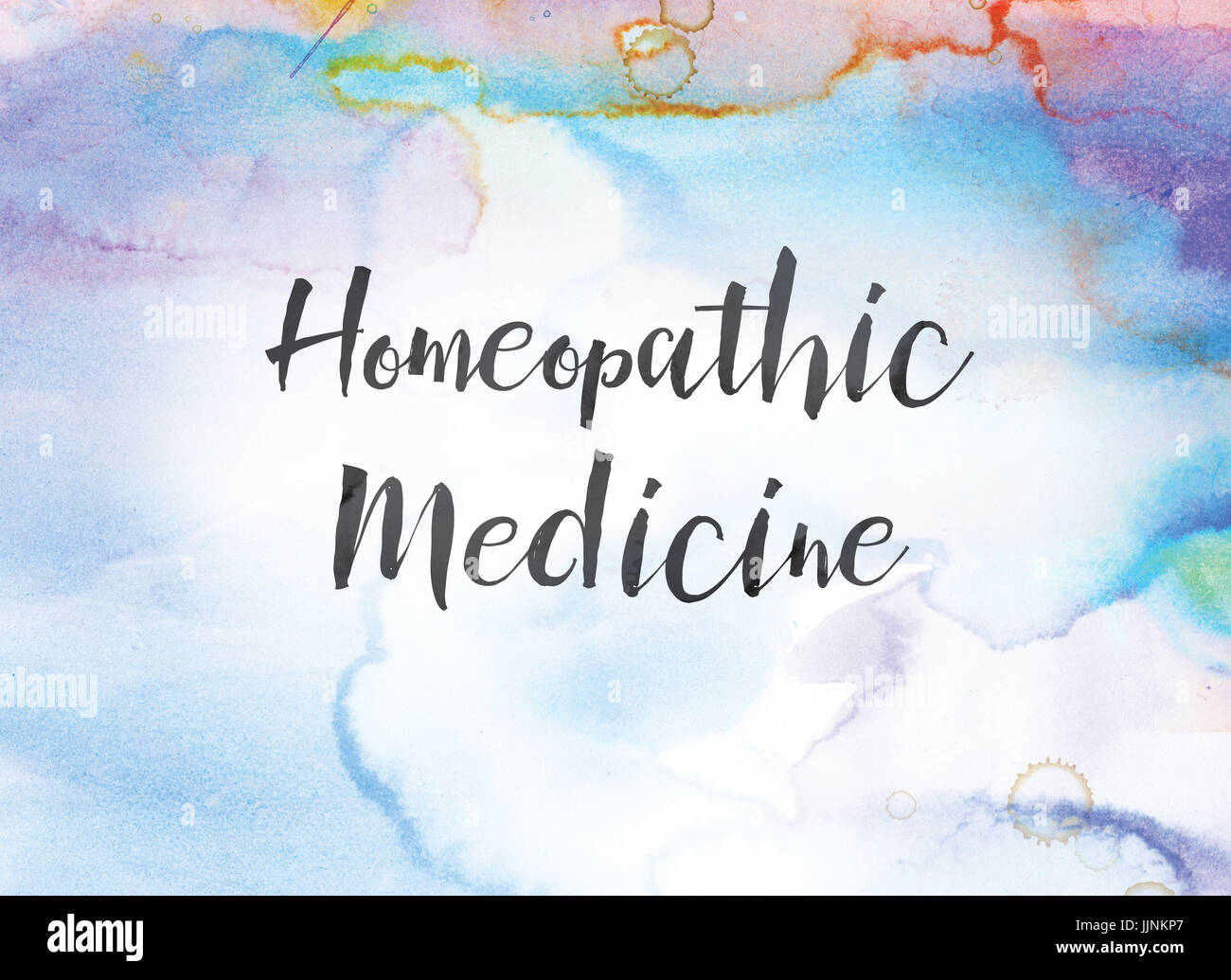 The words Homeopathic Medicine concept and theme written in black ink ...