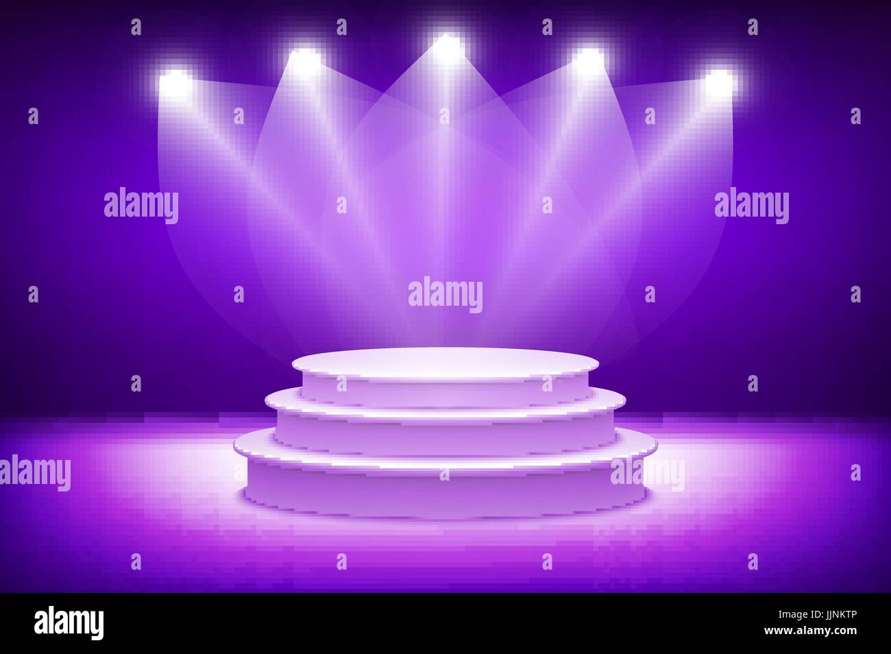 3d violet Illuminated stage podium for award ceremony illustration art ...