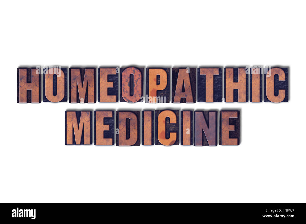 The words Homeopathic Medicine concept and theme written in vintage ...