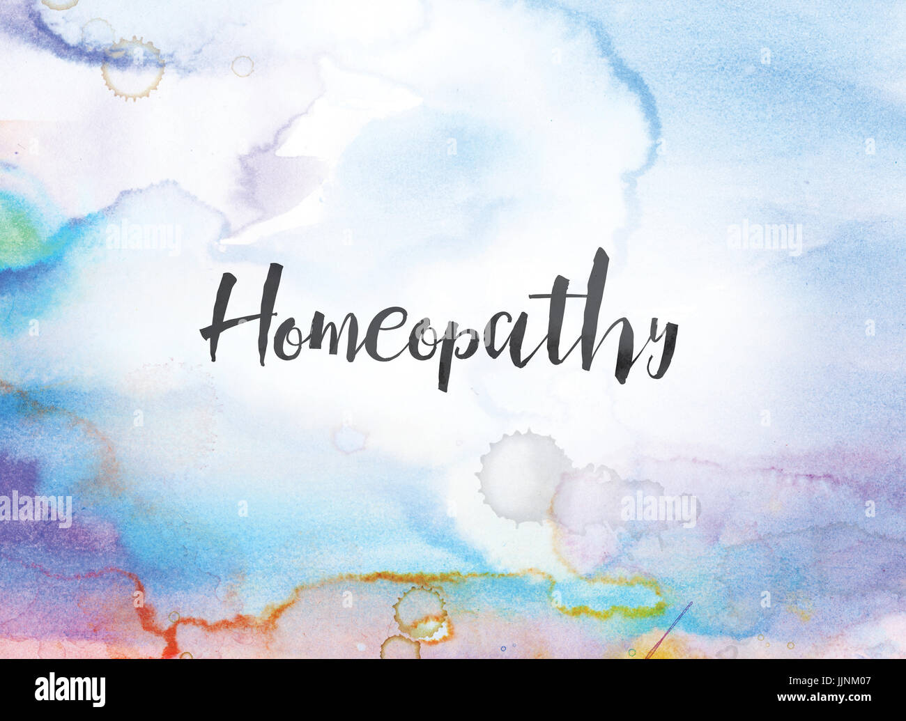 The word Homeopathy concept and theme written in black ink on a ...