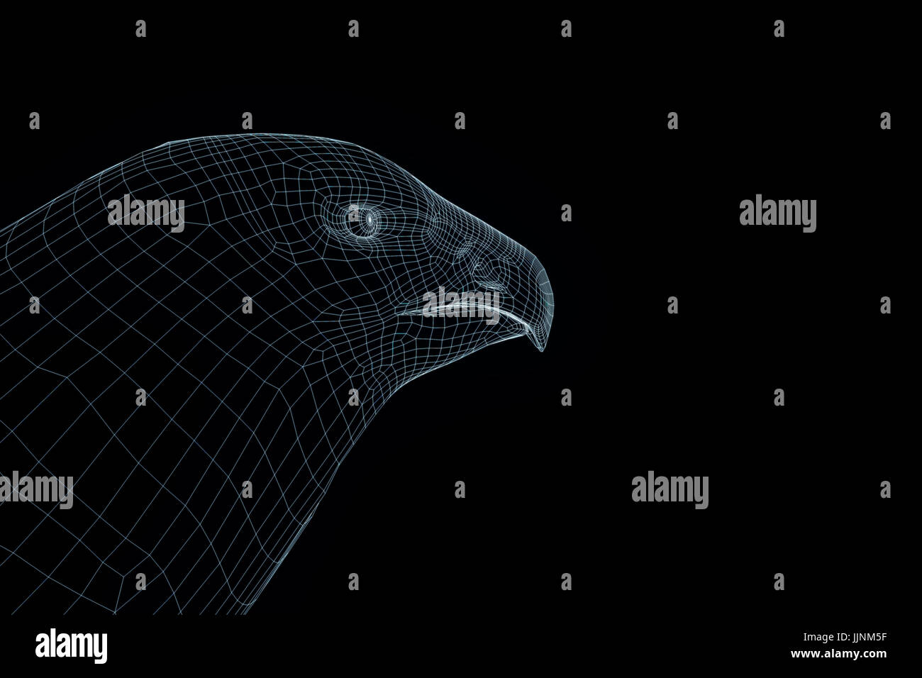 Eagle in Hologram Wireframe Style. Nice 3D Rendering Stock Photo - Alamy