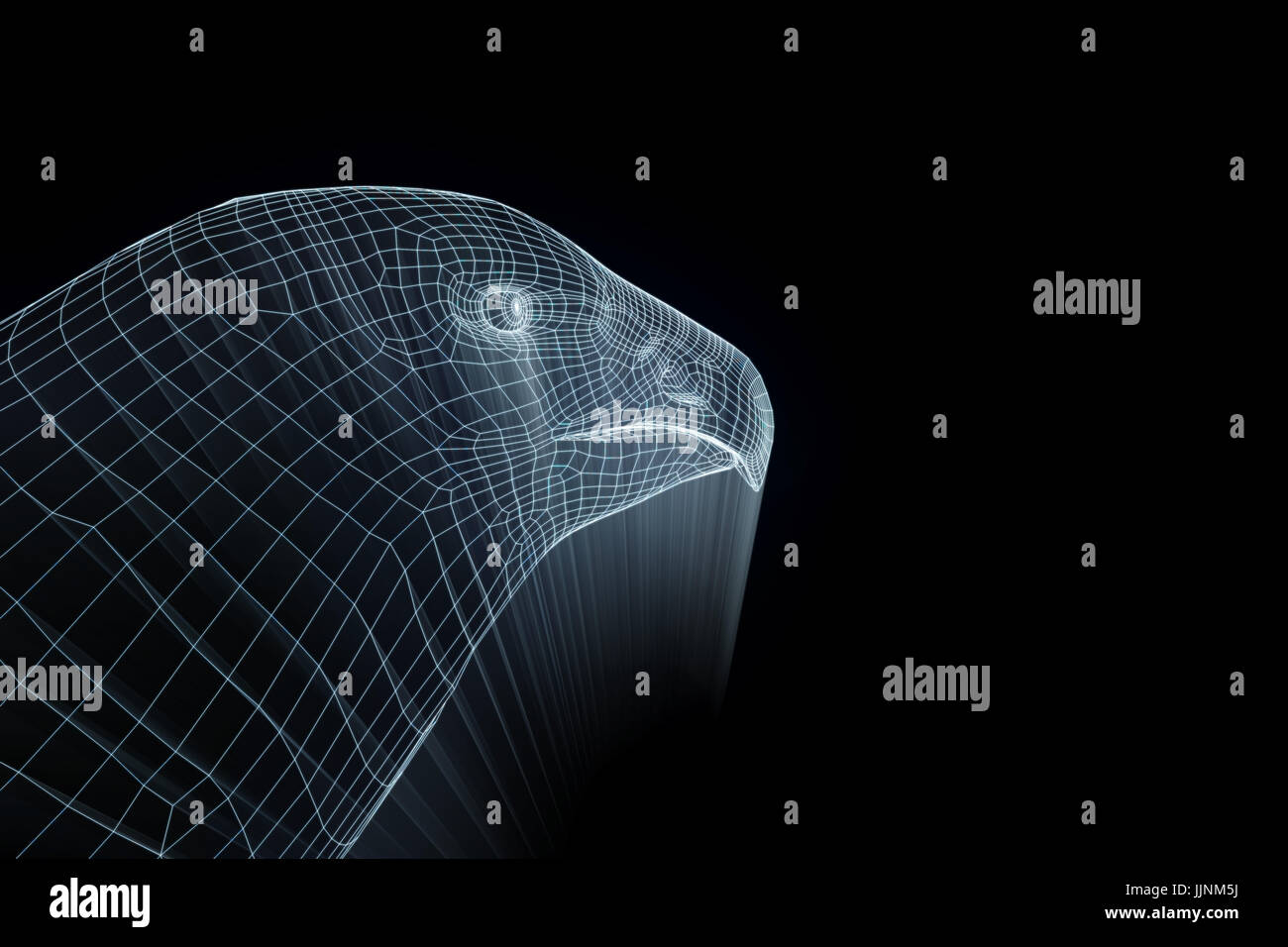 Eagle in Hologram Wireframe Style. Nice 3D Rendering Stock Photo - Alamy
