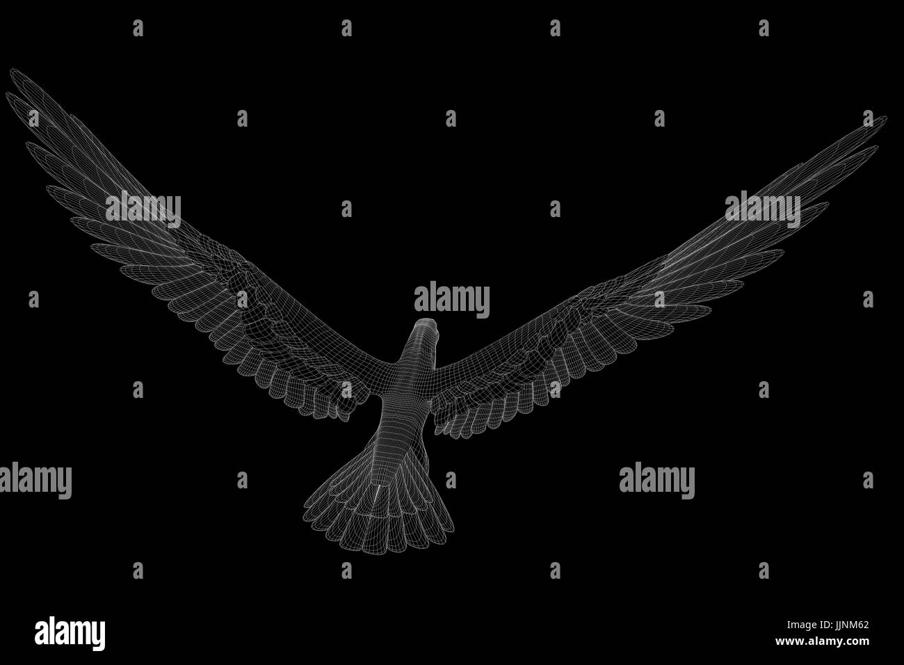 Eagle in Hologram Wireframe Style. Nice 3D Rendering Stock Photo - Alamy