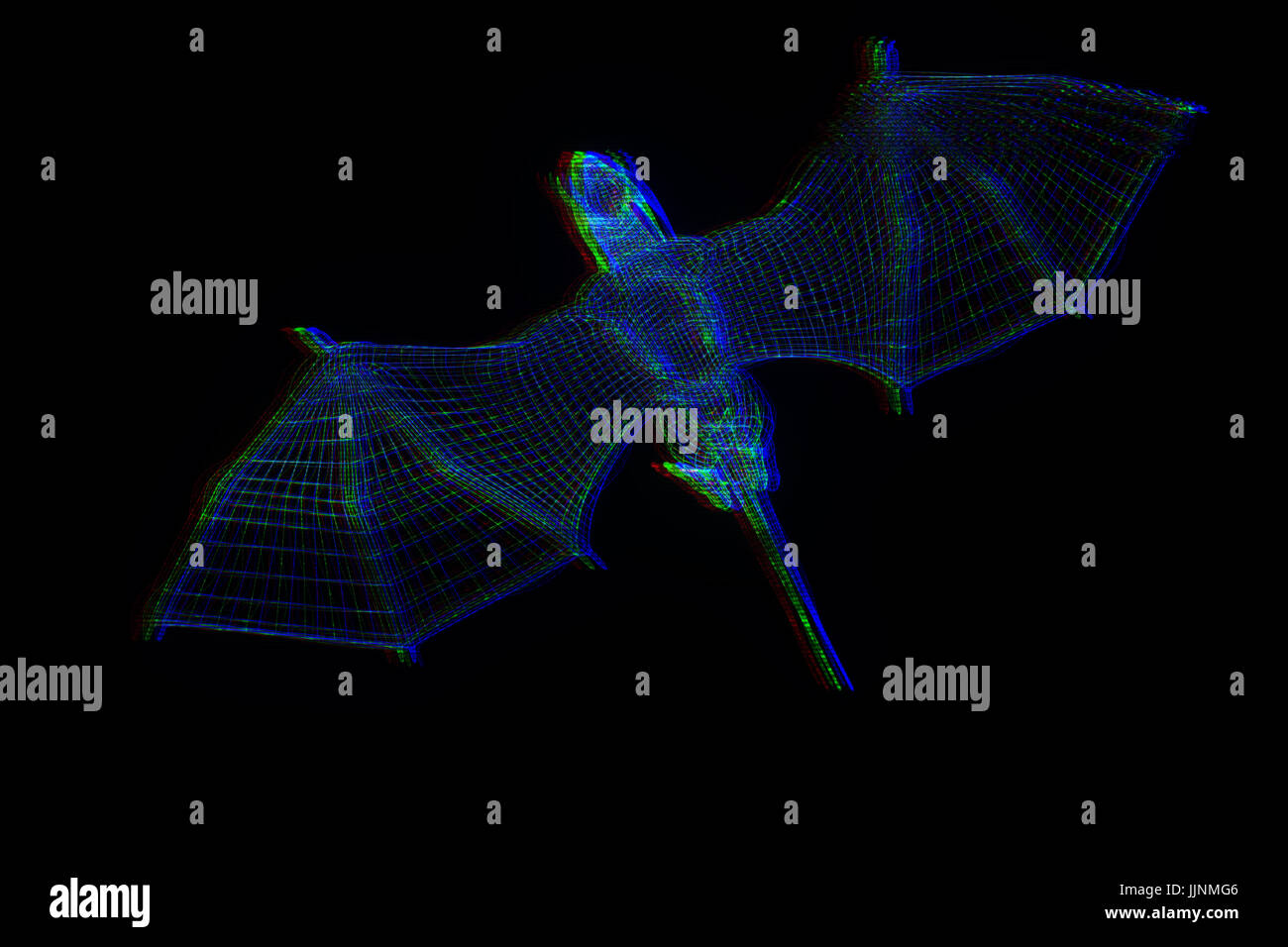 Dragon in Hologram Wireframe Style. Nice 3D Rendering Stock Photo - Alamy