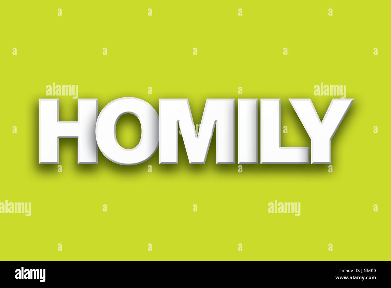 The word Homily concept written in white type on a colorful background ...