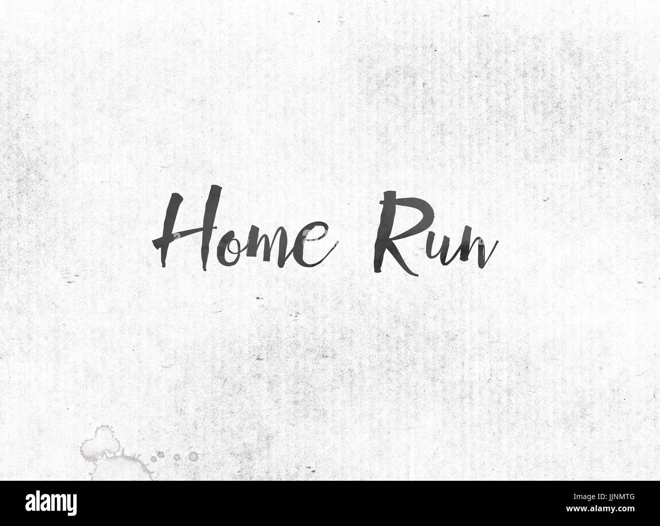 The words Home Run concept and theme painted in black ink on a ...