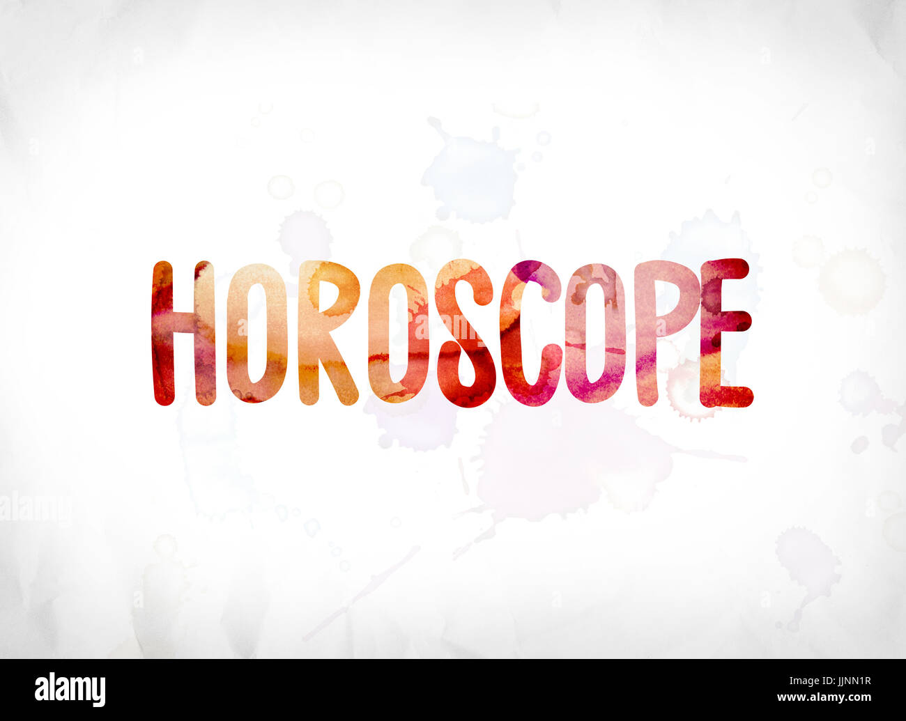The word Horoscope concept and theme painted in colorful watercolors on ...