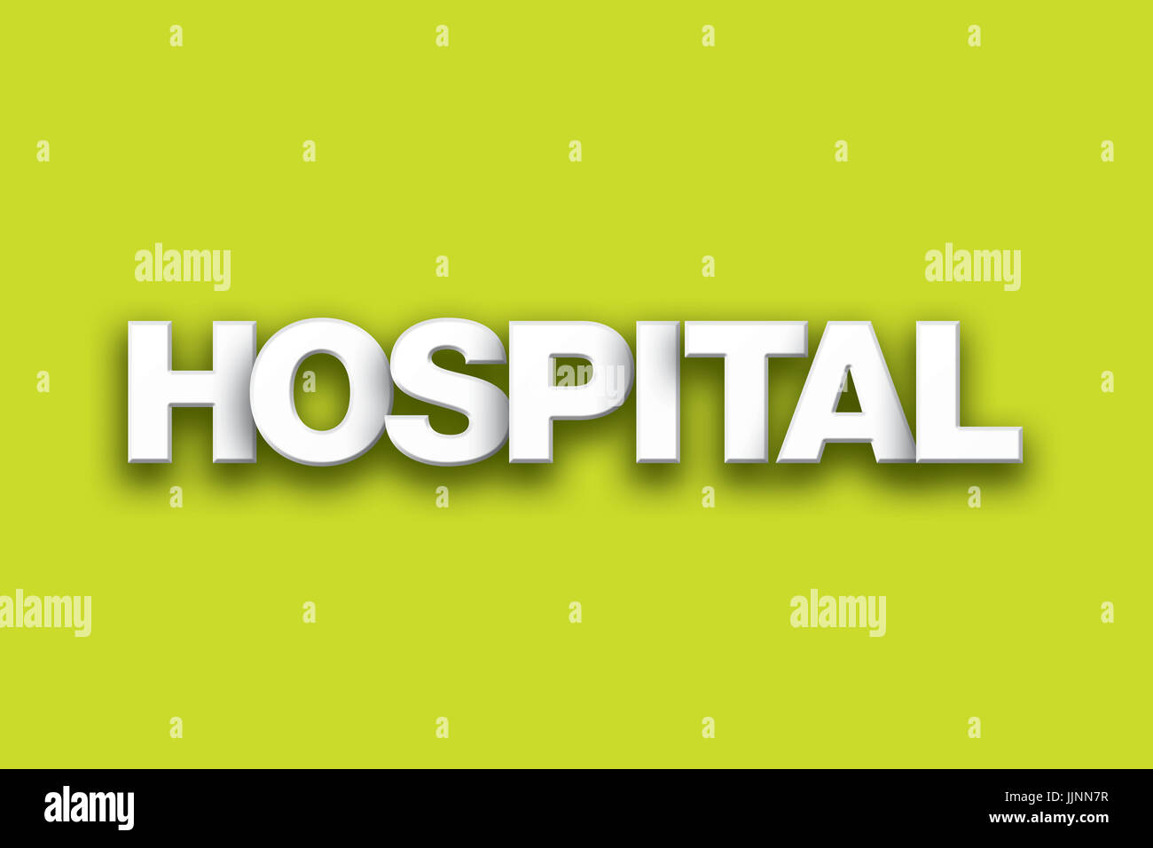 The word Hospital concept written in white type on a colorful ...