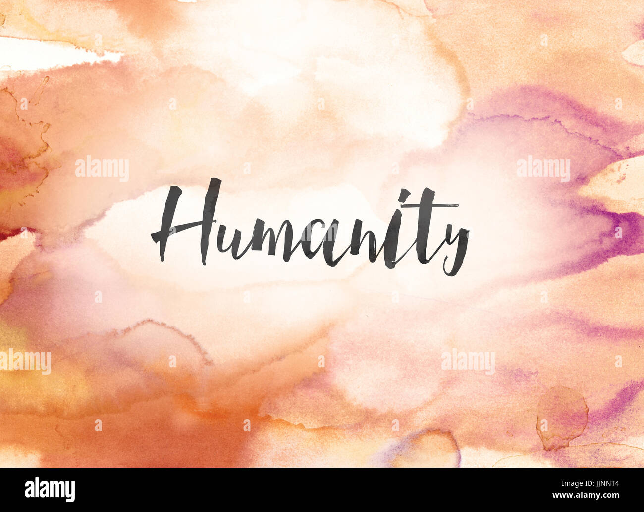 The word Humanity concept and theme written in black ink on a colorful ...