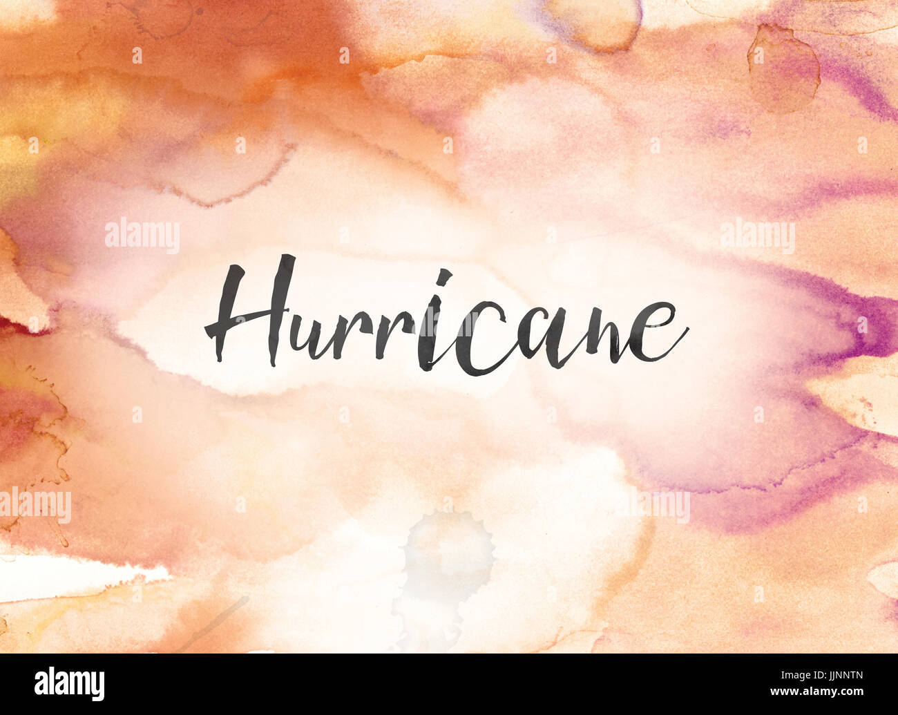 The word Hurricane concept and theme written in black ink on a colorful ...